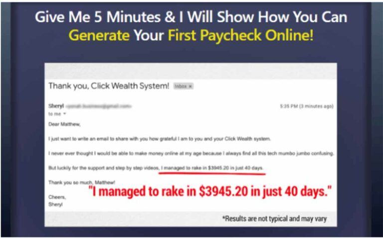 Click Wealth System Review: Can You Really Earn Online with Matthew ...